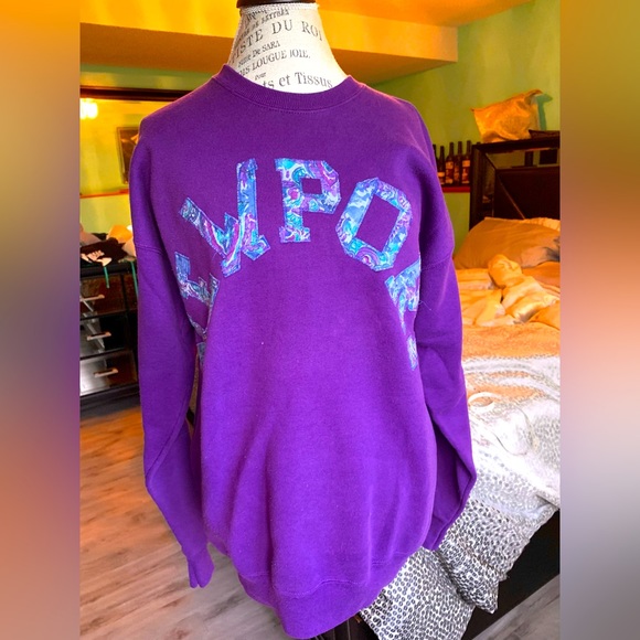 Lee | Tops | Vintage 9s Grape Purple Newport Patchwork Quilted Oversized Sweatshirt | Poshmark